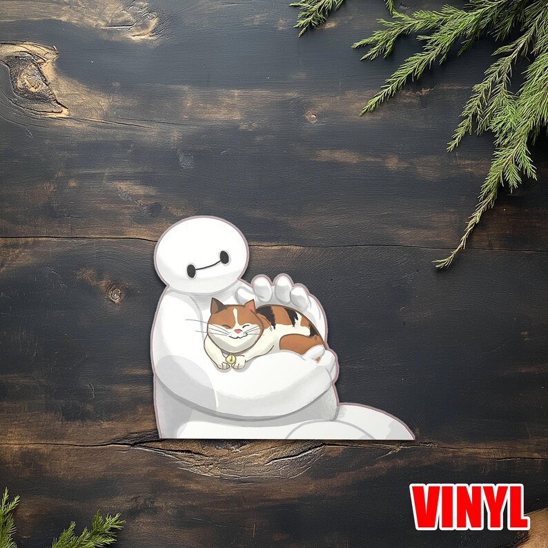 Big Hero Peekaboo Sticker, Disney Peeker, Funny Baymax Peeking Car ...