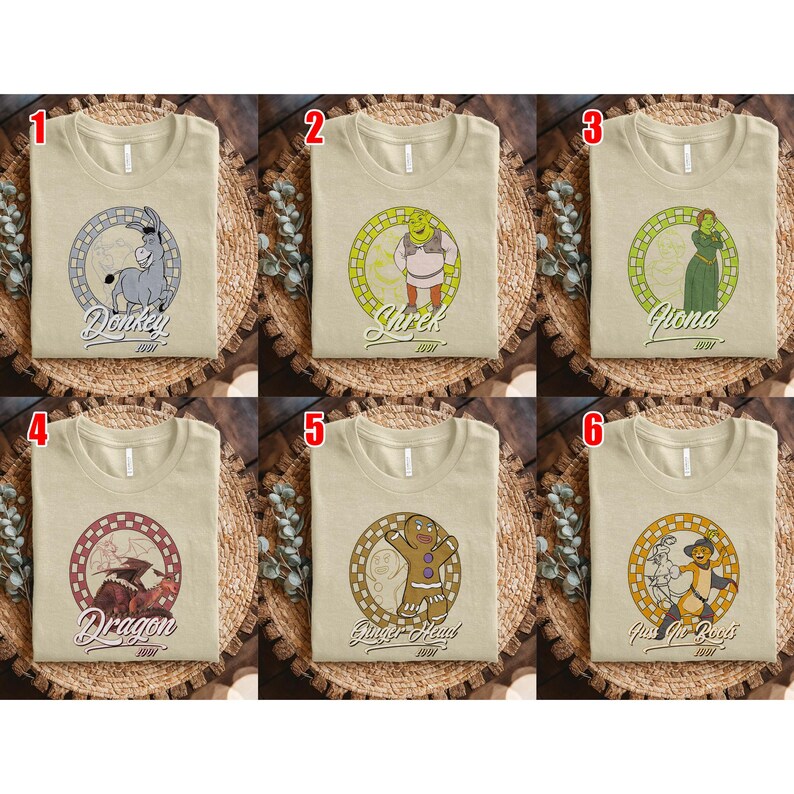 Custom All Characters Shrek Shirt, Fiona Donkey Lord Farquaad ...