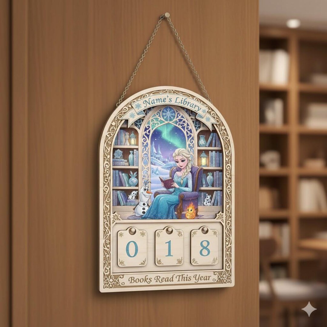 Personalized Disney Bookshelf Tracker,princess Elsa Reading Log Book ...