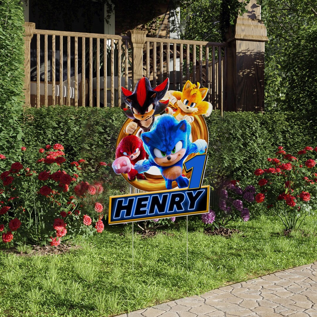 Personalized Sonic and Knuckles Cutouts, Sonic Birthday Party Decor ...