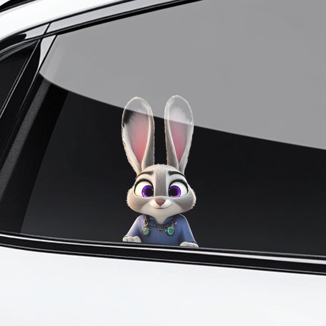Zootopia Peeker Sticker, Judy Hopps Car Decal, Peekaboo Window Sticker ...