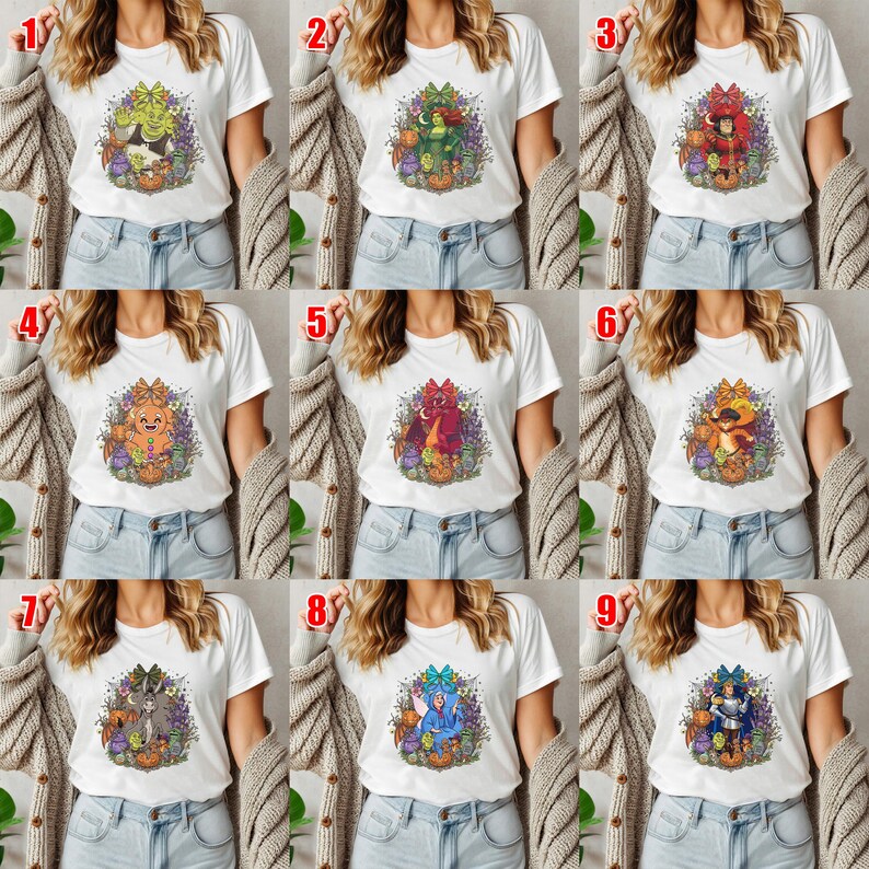 Retro Coquette Shrek Halloween Shirt, Fiona Donkey Lord Gingerbread Man ...