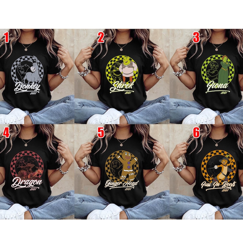 Custom All Characters Shrek Shirt, Fiona Donkey Lord Farquaad ...