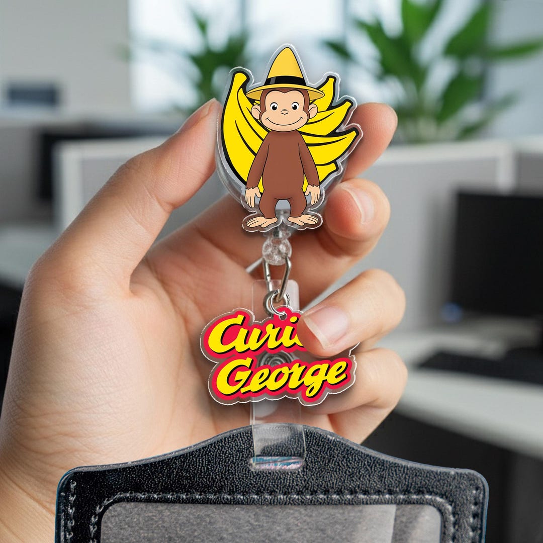 Custom Curious George Badge Reel, Custom Name and Year, Customized ...