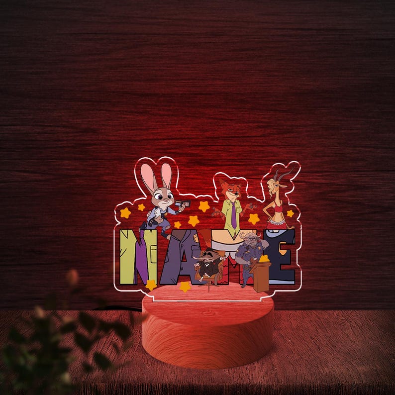 Zootopia Characters Night Light, Disney Trip Night Light, Bedroom ...