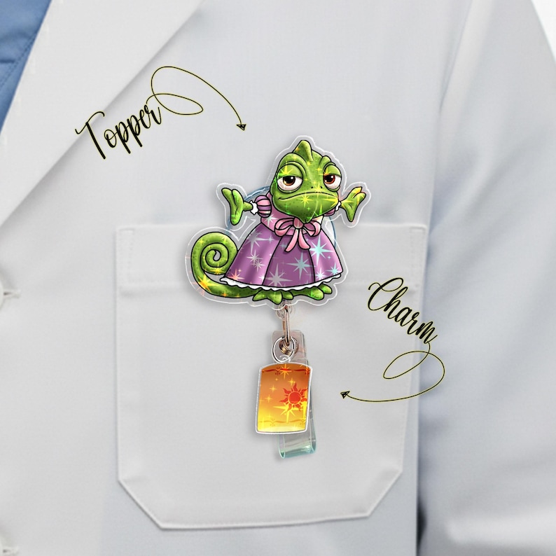 Pascal Retractable Badge Reel, Nurse Teacher ID Holder, Cute Tangled ...