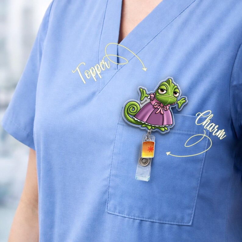 Pascal Retractable Badge Reel, Nurse Teacher ID Holder, Cute Tangled ...