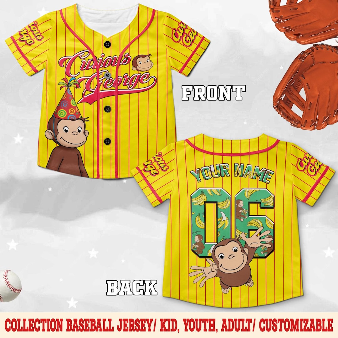 Curious George Birthday Baseball Jersey, Curious George Baseball Shirt ...