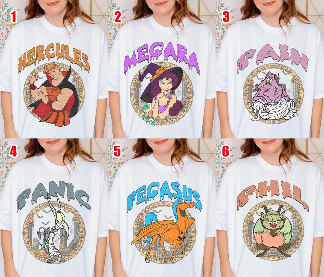 Retro Disney Hercules Characters Shirt,greek Mythology Matching Shirt ...