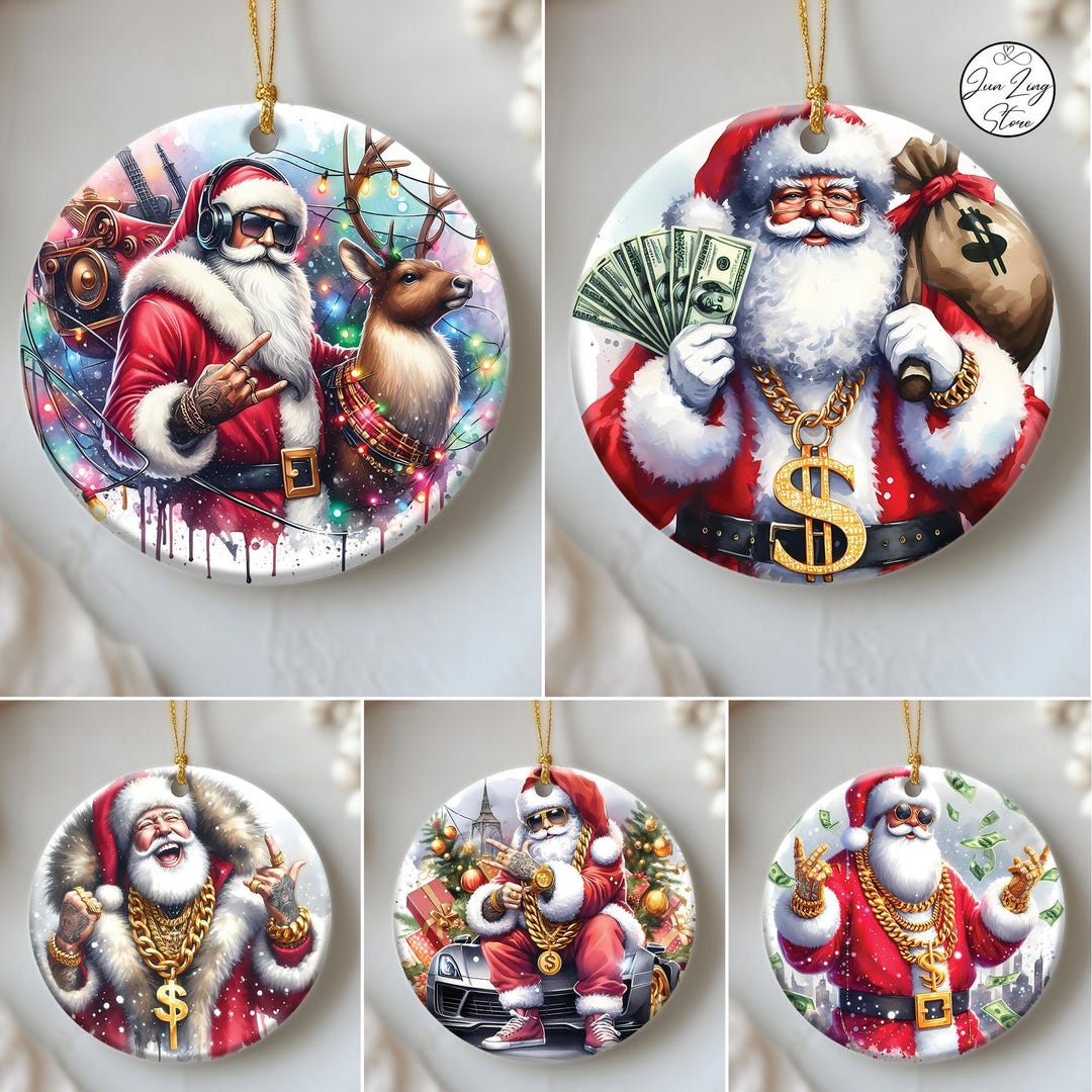 Rapper Santa Ornament PNG, 20 PNG Rap Music Hardcore Sublimation ...