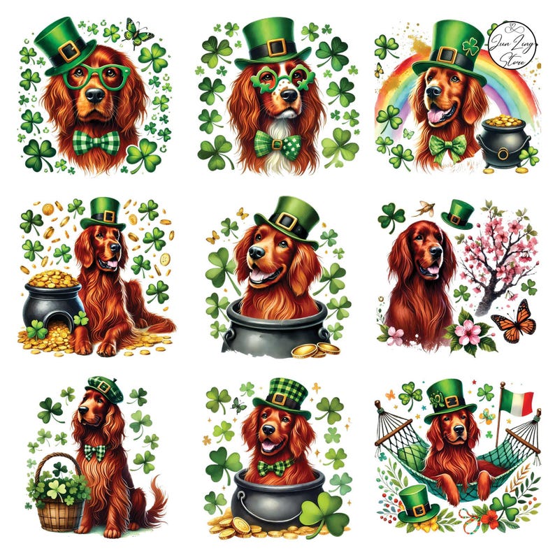 20 Saint Patrick Dog Clipart Bundle, Watercolor St Patricks Day Irish ...