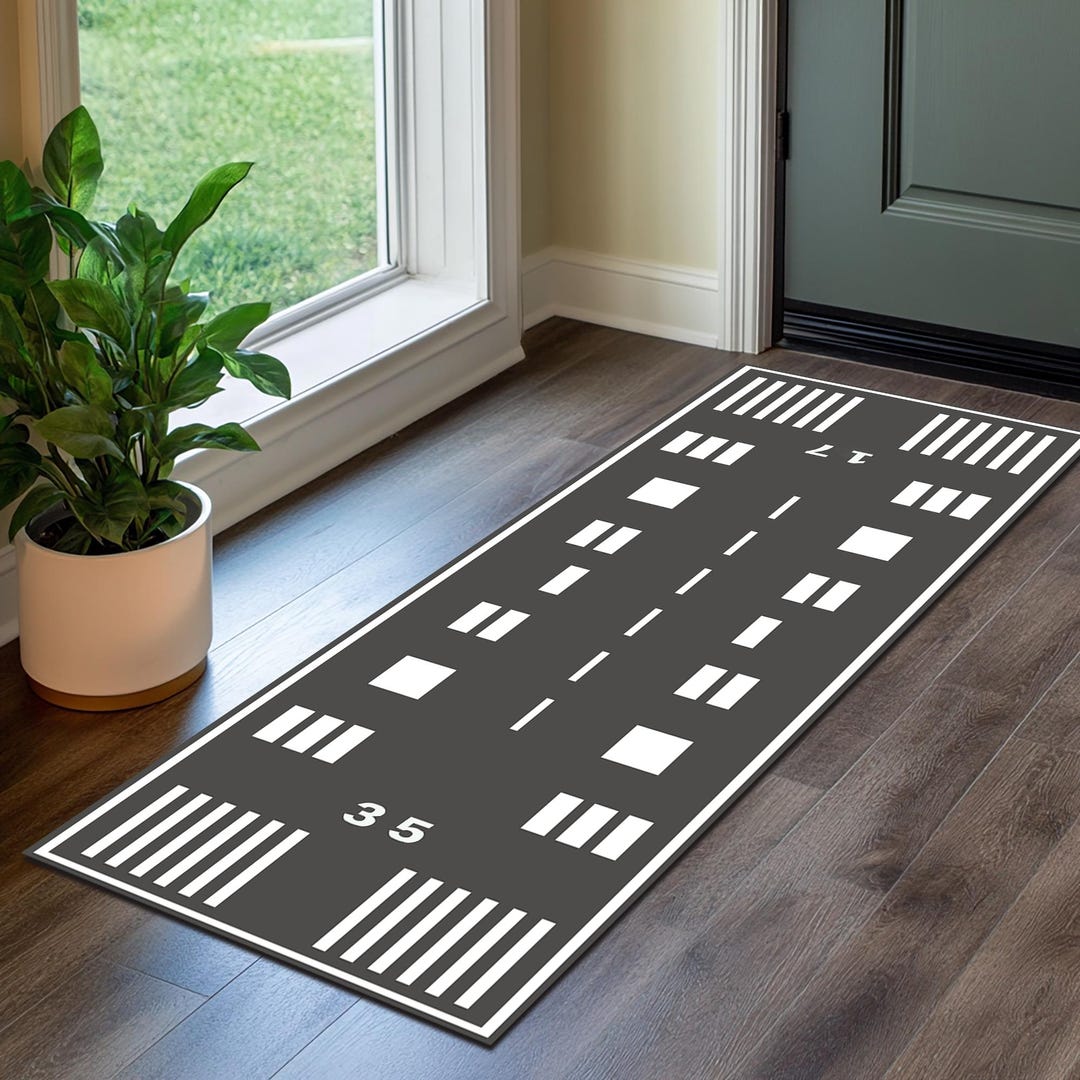 Numbers Runway Rug, Airlines Runner Rug, Runway Runner Rug, Track ...