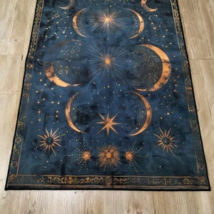 Night Sky Rug, Moon and Stars Pattern Rug, Stars Pattern Rug, Stars Rug ...