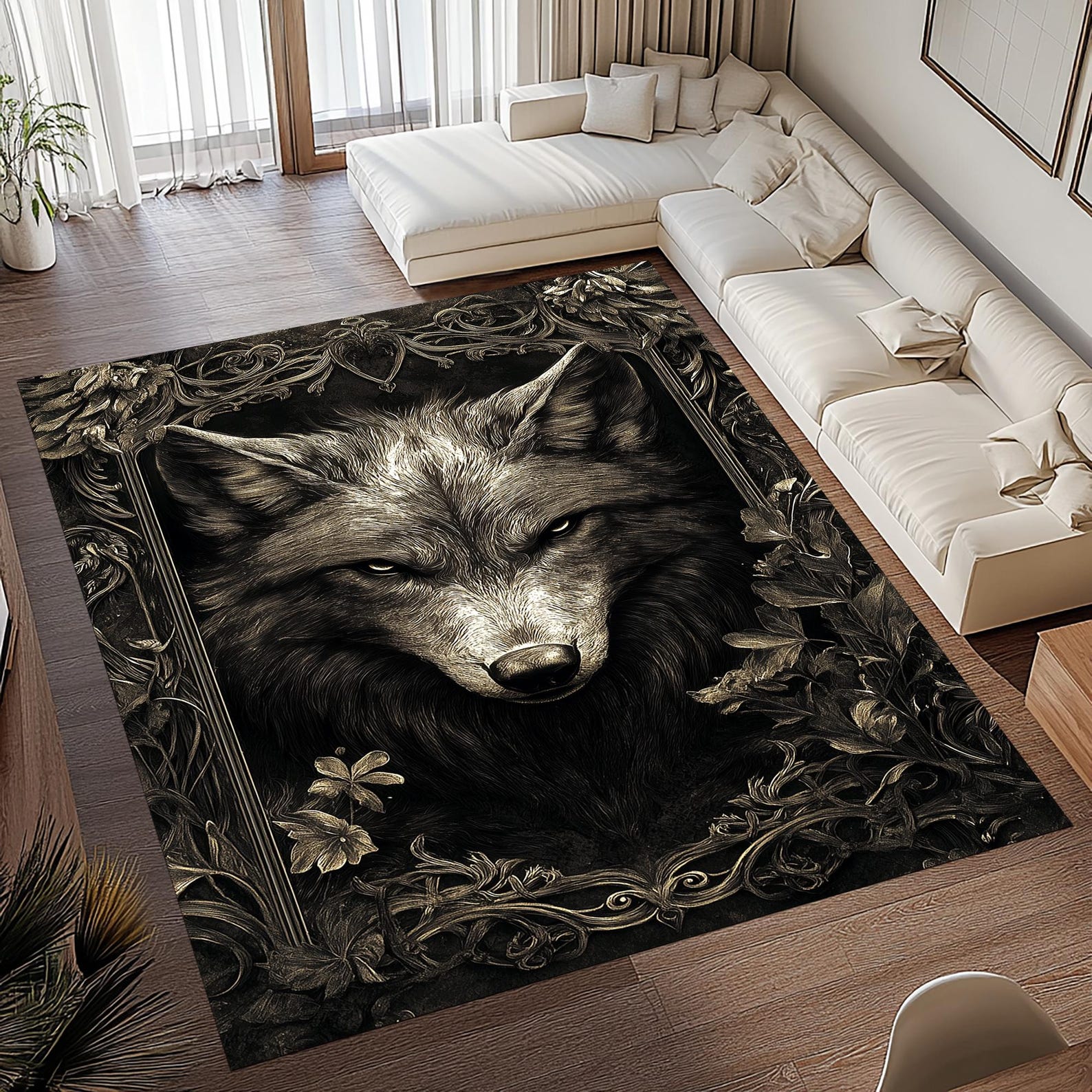 Viking Wolf Carpet, Viking Wolf Rug, Wolf Carpet, Wolf Rug,wolf Pattern ...