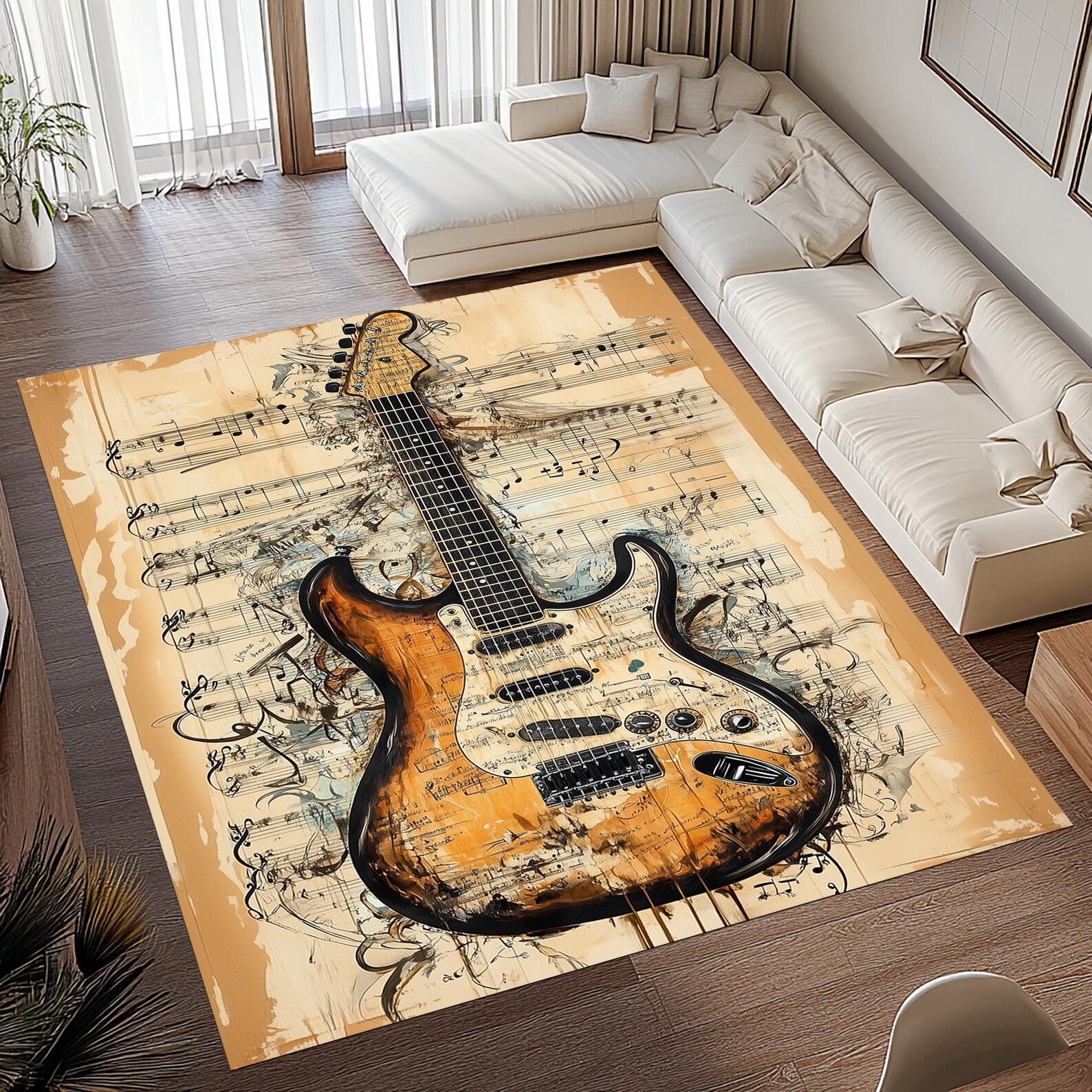 Guitar Carpet, Guitar Rug, Classic Guitar Rug, Acoustic Guitar Rug ...
