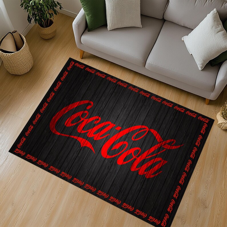 Coca Cola Carpet, Coca Cola Rug, Coca Cola Written Carpet, Coca Cola ...