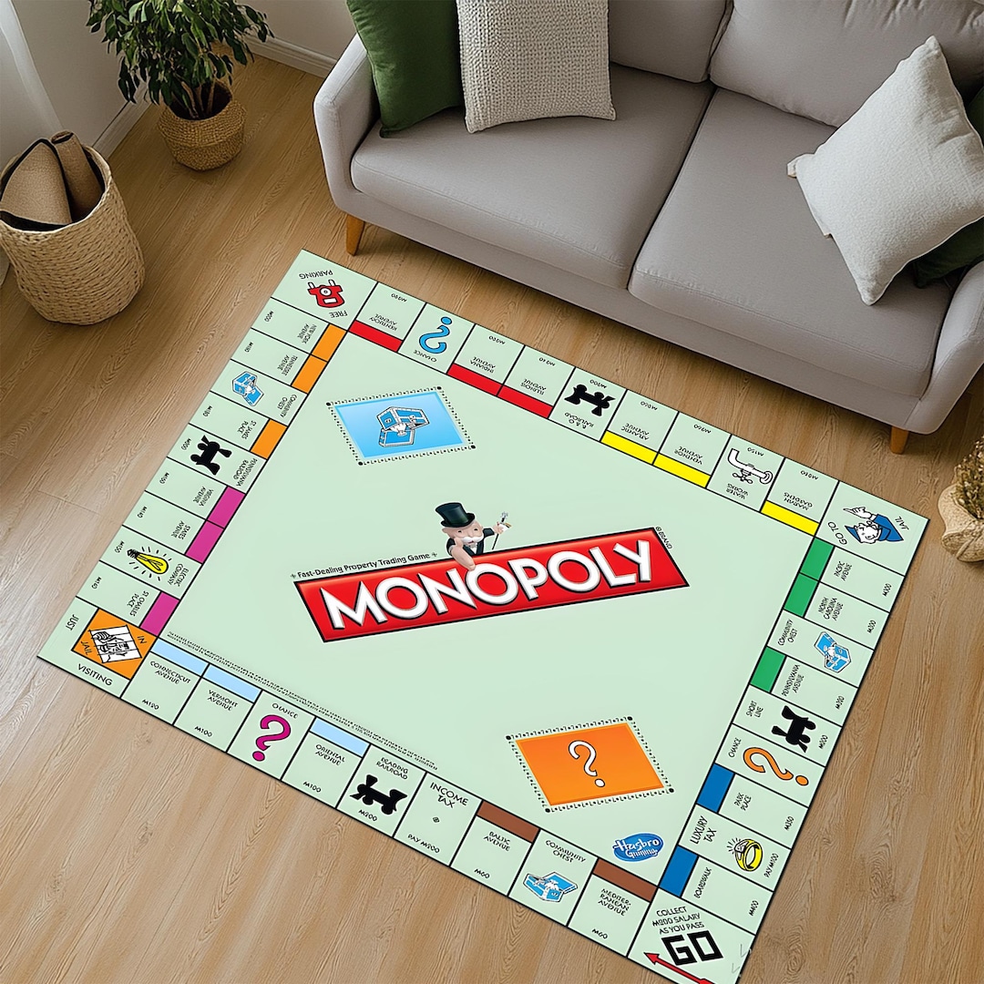 Monopoly Game Carpet, Monopoly Game Rug, Monopoly Rug, Family Game Rug ...