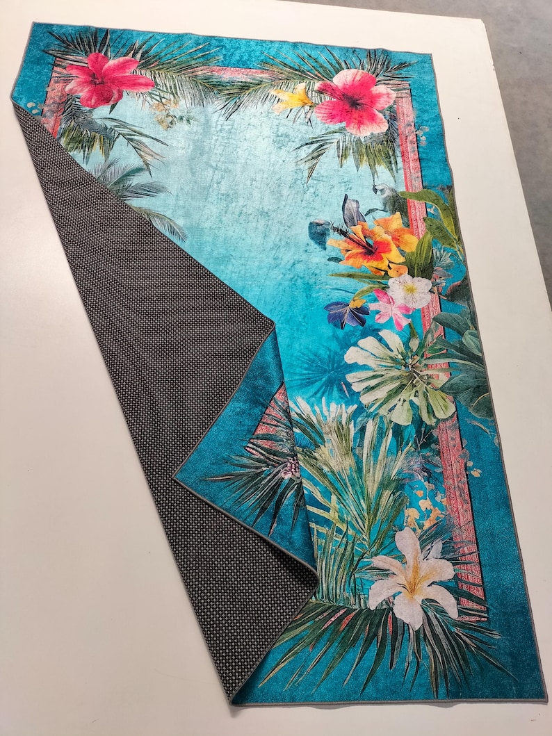 Tropical Floral Carpet, Tropical Floral Rug, Floral Carpet, Floral Rug ...