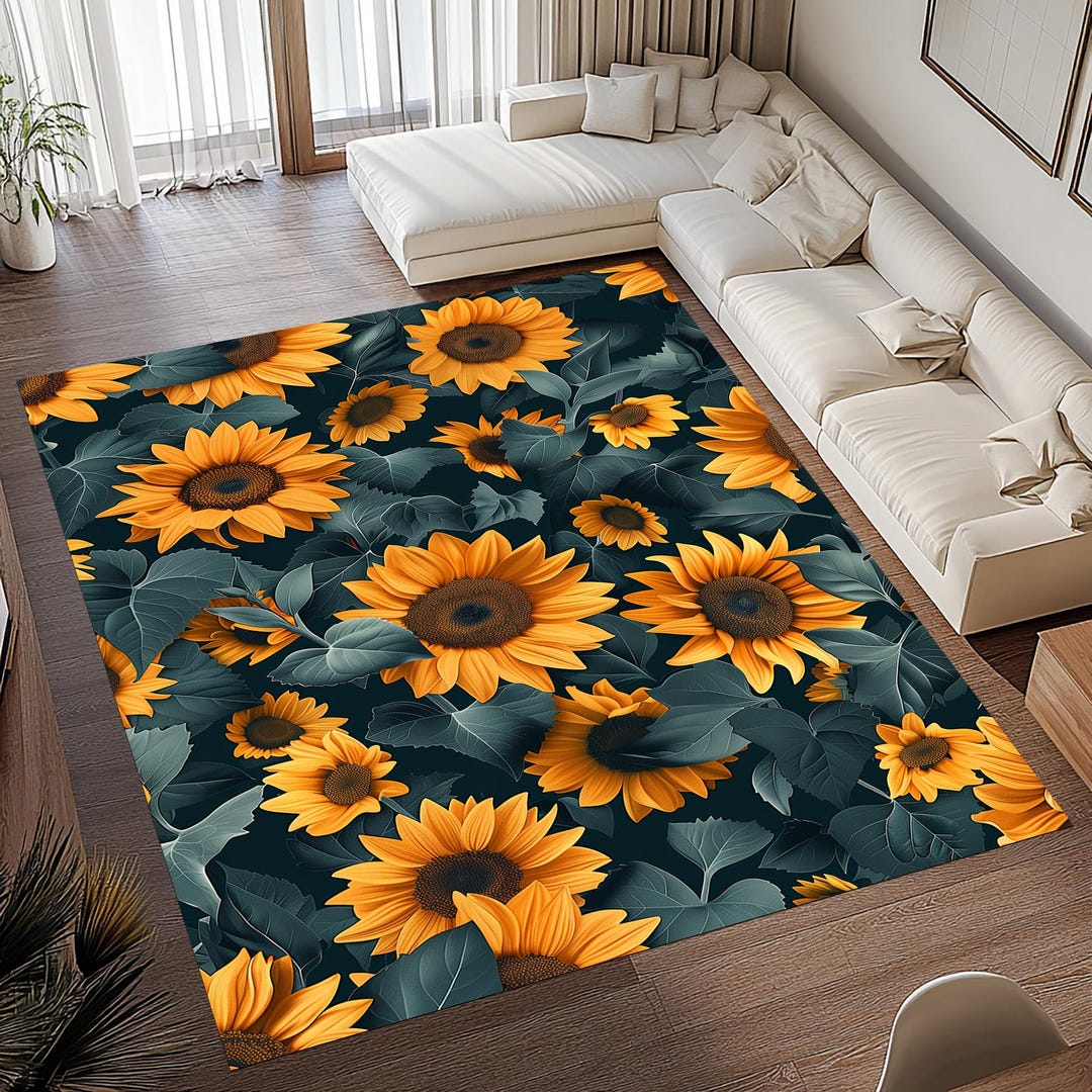 Sunflower Carpet, Sunflower Rug, Sunflower Pattern Carpet, Sunflower ...