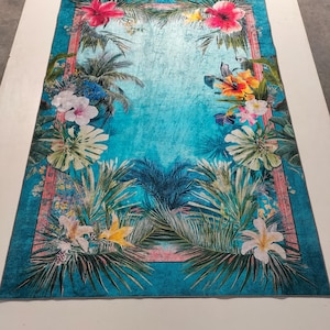 Tropical Floral Carpet, Tropical Floral Rug, Floral Carpet, Floral Rug ...