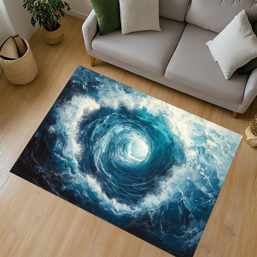Wave Pattern Carpet, Ocean Wave Carpet, Ocean Wave Rug, Water Swirl ...