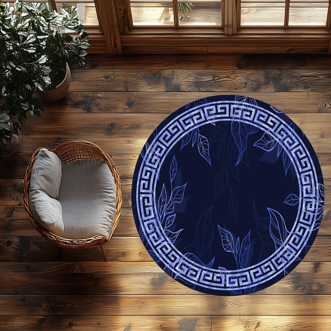 Greek Pattern Round Rug, Greek Pattern Round Carpet,greek Pattern Rug ...