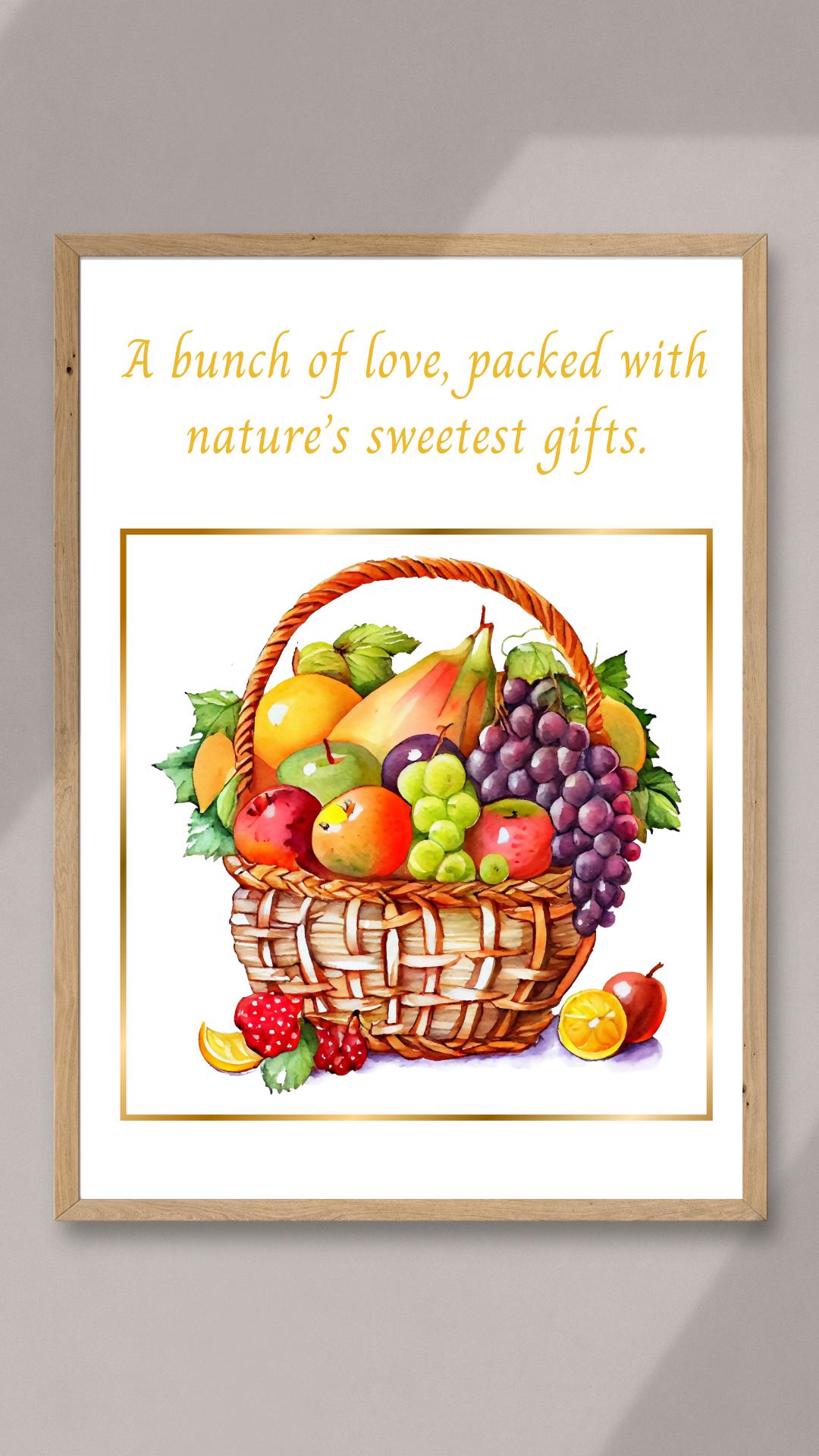 Fruit Basket Print/ for Dining Rooms/ Frame/ Digital Print/ Wall ...