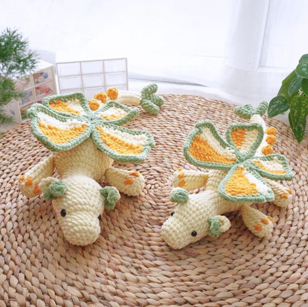 2in1 Petal Wings Dragons Crochet Pattern, Adorable Dragon Crochet ...
