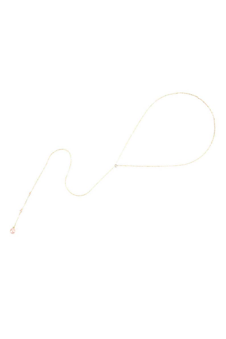 Wedding Back Necklace Pearl Back Chain Y Back Pendant Rose - Etsy