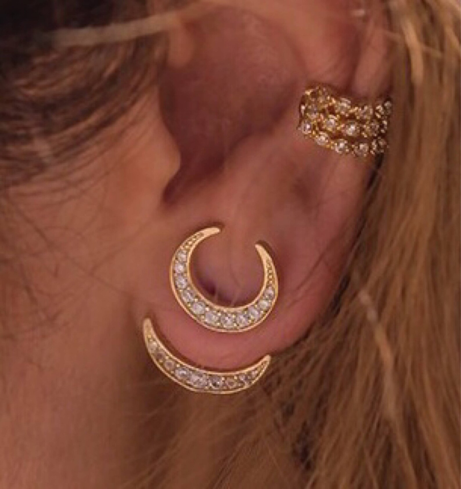 Moon Ear Jacket Front Back Earring Women Unique Jewelry - Etsy