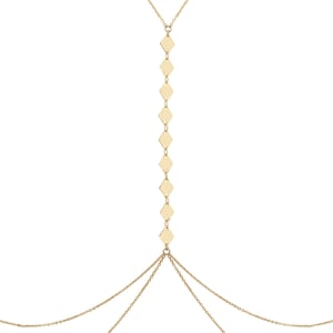 Gold Body Necklace Chain Body Jewelry Cross Body Chain Necklace Dainty ...