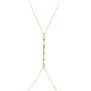 14K Gold Diamond Body Chain: Elegant Cross Body Jewelry - Etsy