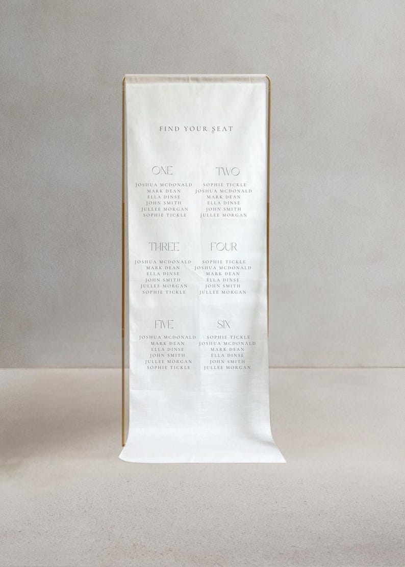 Linen Seating Plan, Unique Table Plan Sign Wedding, Bridal Shower ...