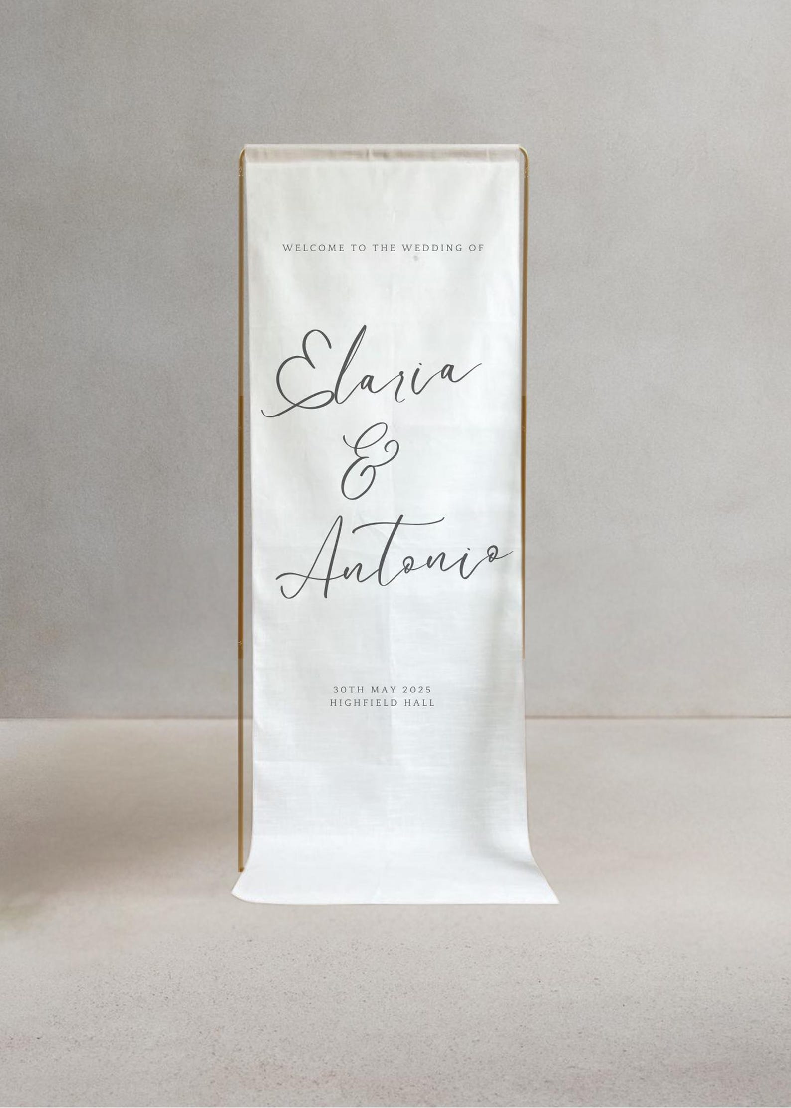 Linen Welcome Sign Wedding, Bridal Show, Engagement and Event Fabric ...