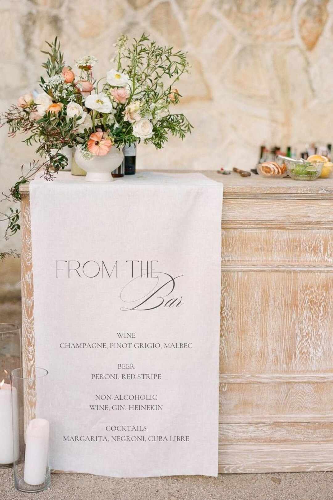 Linen Bar Sign Wedding, Bridal Shower, Engagement and Event Fabric ...