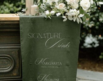 Linen Welcome Sign Wedding, Bridal Show, Engagement and Event Fabric ...