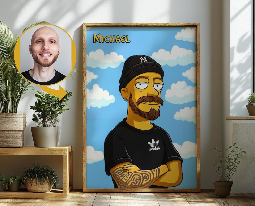 Custom Simpsons Portrait | Digital Item | Simpsonize Me | Simpsonize ...