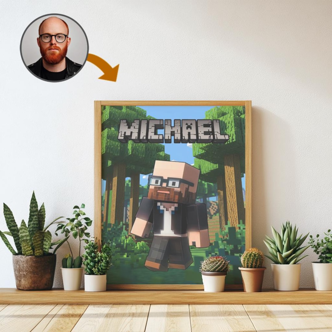 Custom Pixelated Block-style Portrait From Photo | Personalized Gamer ...