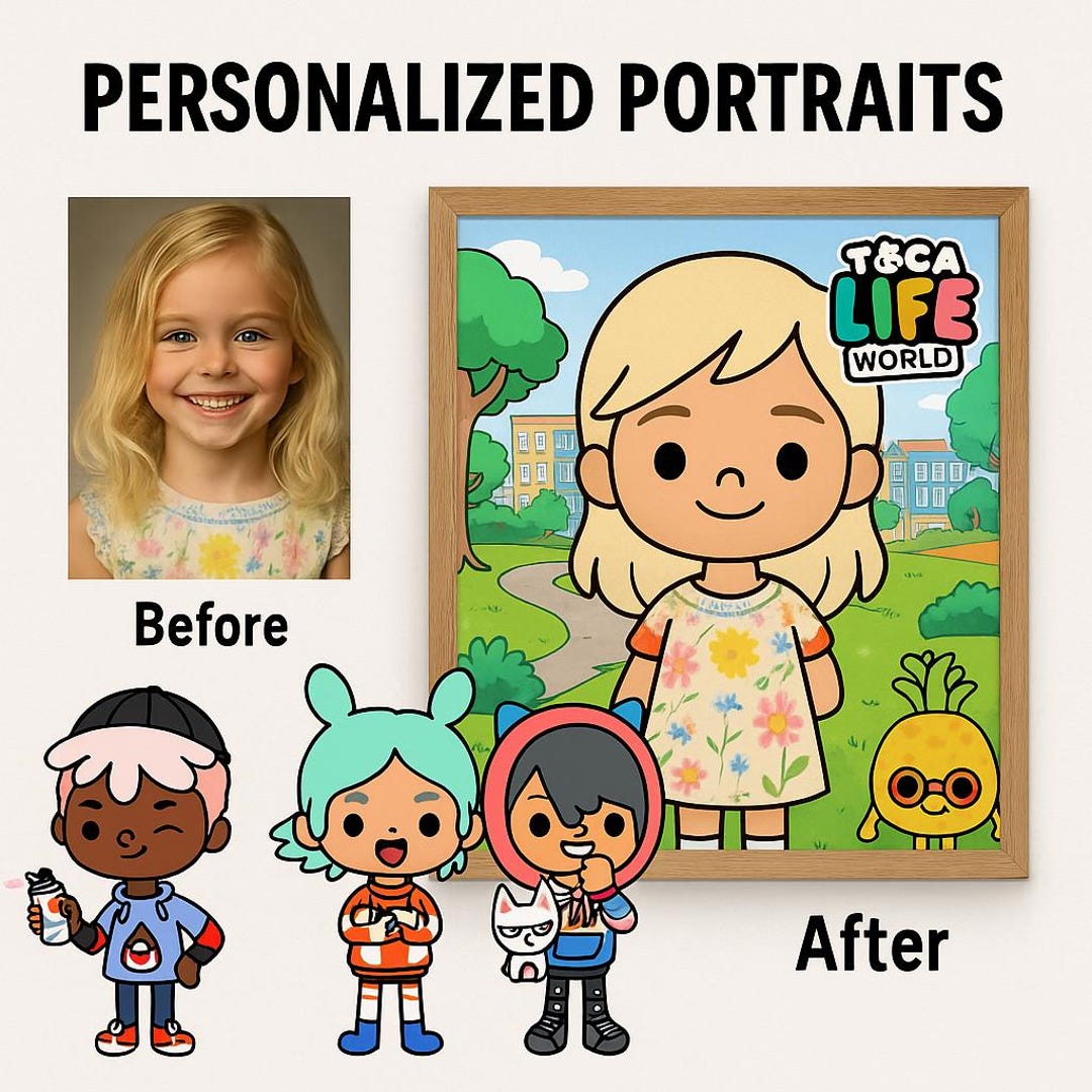 Custom Toca Life World Style Portrait – Digital Personalized Drawing ...