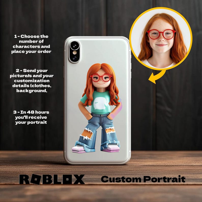 Custom Roblox Portrait | Digital Item | Roblox Drawing Gifts ...