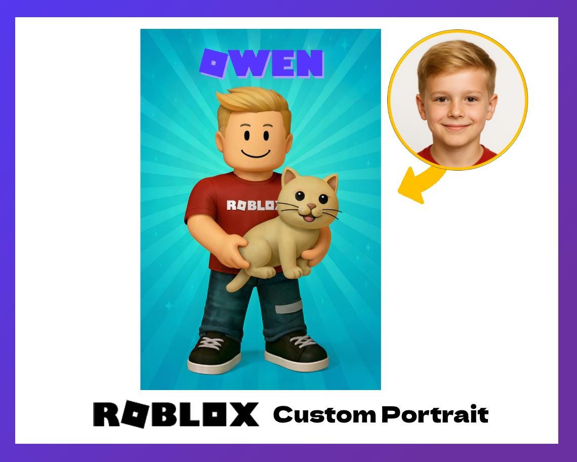 Custom Roblox Poster | Digital Item | Roblox Drawing Gifts ...