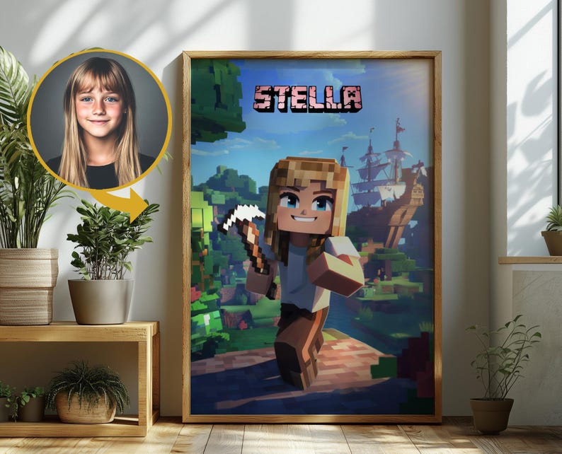 Custom Pixelated Block-style Portrait | Digital Item | Voxel Drawing ...