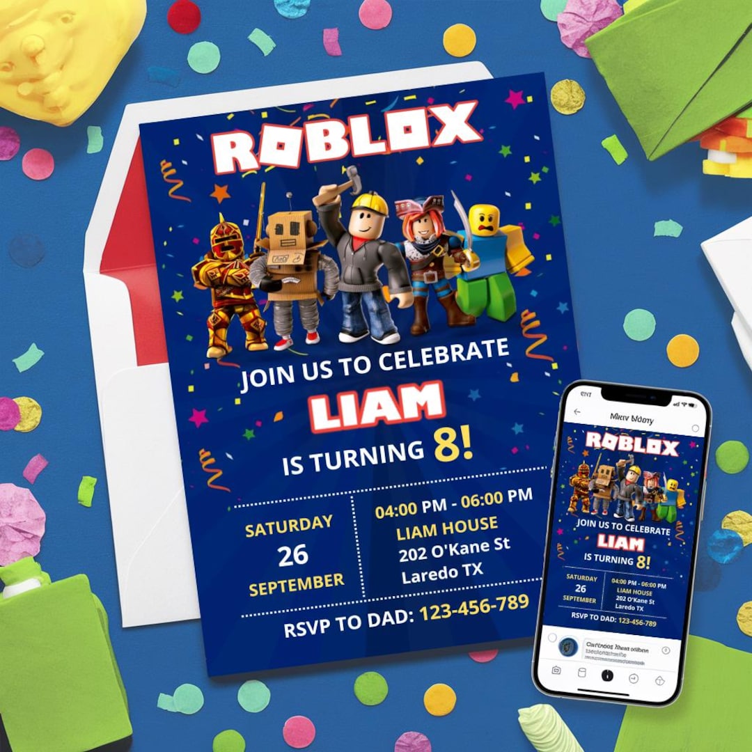 Roblox-themed Birthday Invitation | Printable Party Invite | Digital ...