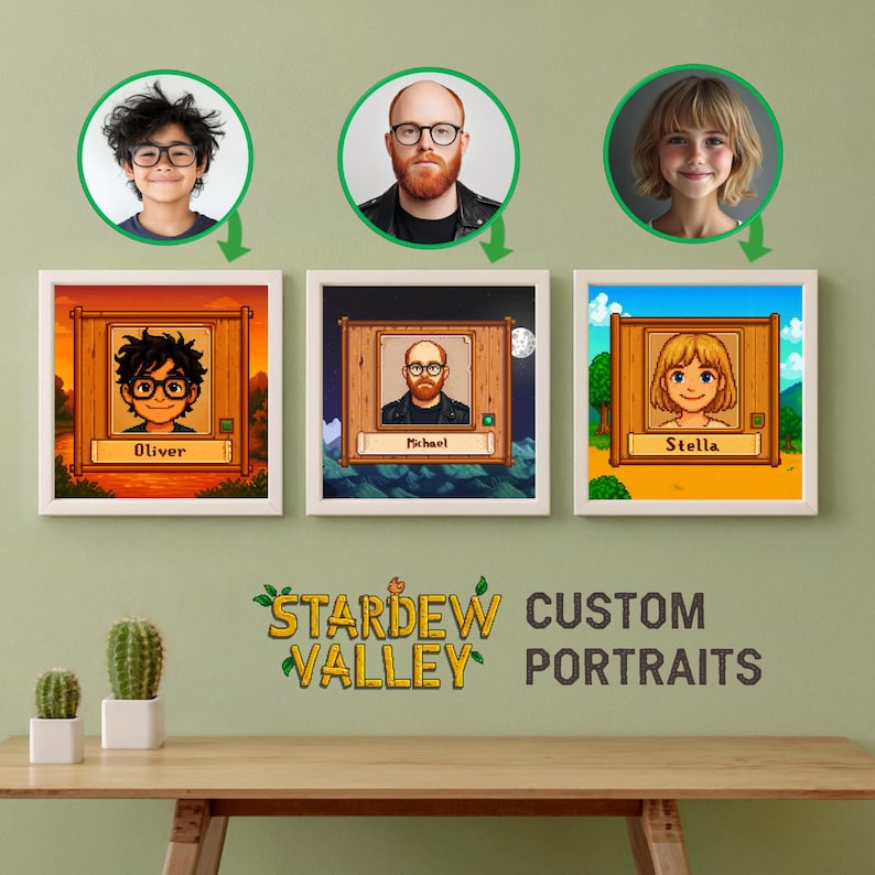Stardew Valley Portrait From Photo | Stardew Valley Wall Art | Unique ...