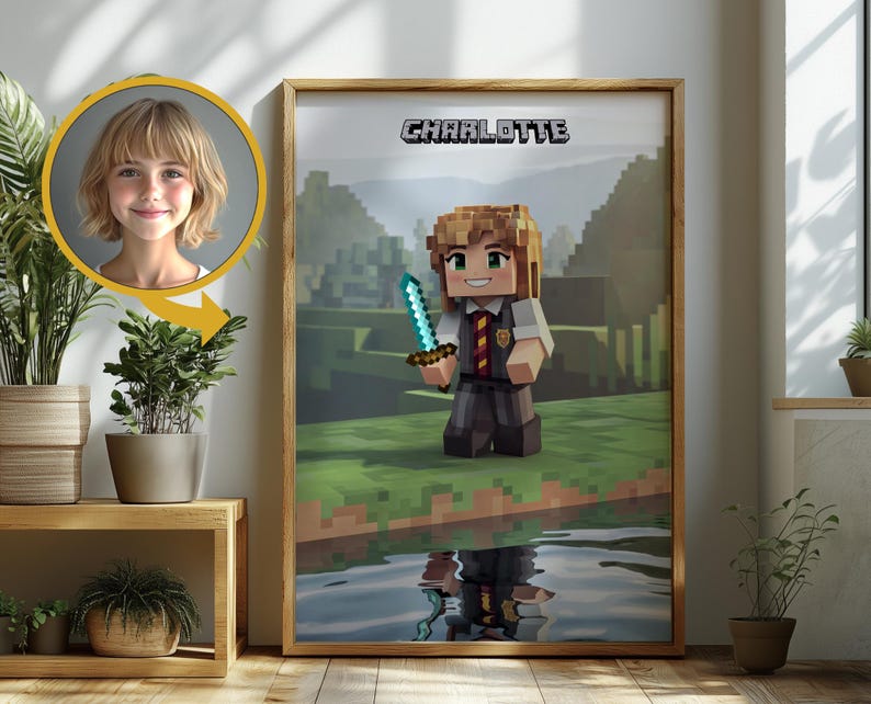 Custom Pixelated Block-style Portrait | Digital Item | Voxel Drawing ...