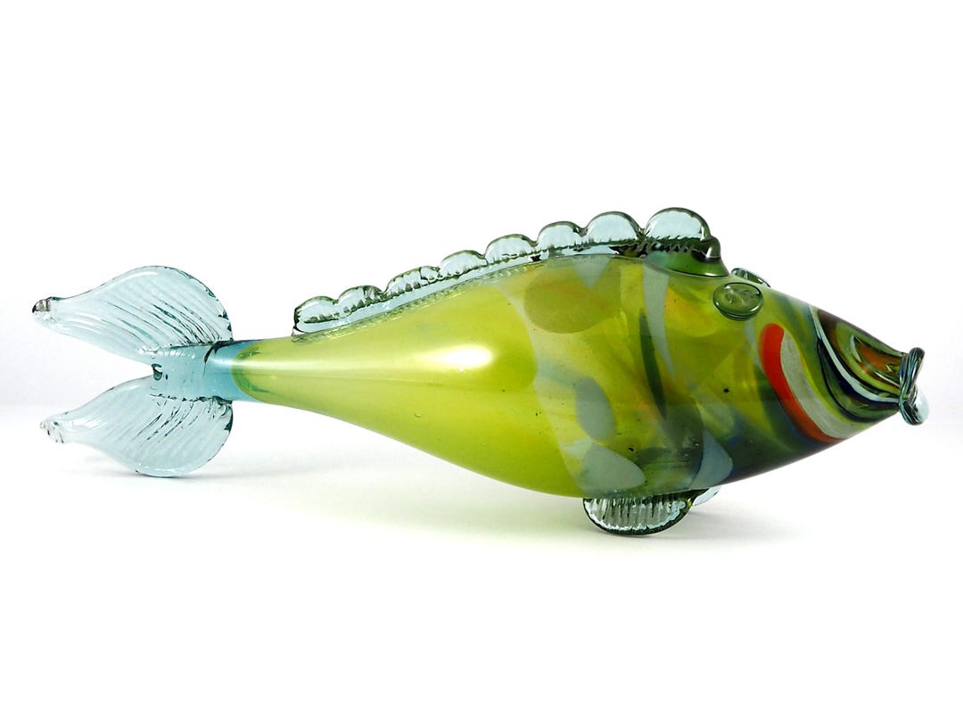 Opal Glass Fish Decor Murano/32 by 10 Cm Vintage Italy Glass ...