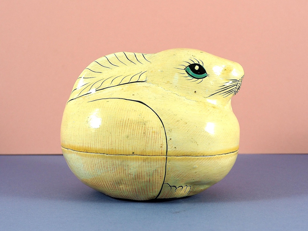 Antique Papier Mache Rabbit Box: 1900s White Rabbit Figure, 11cm - Etsy
