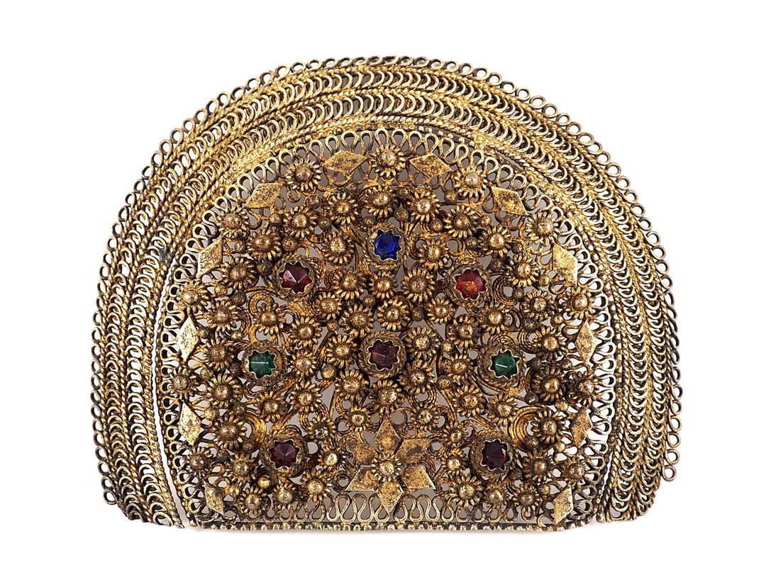Antique Macedonia Ottoman Tepelak Hat Wedding Jewelry/large 12 Cm ...