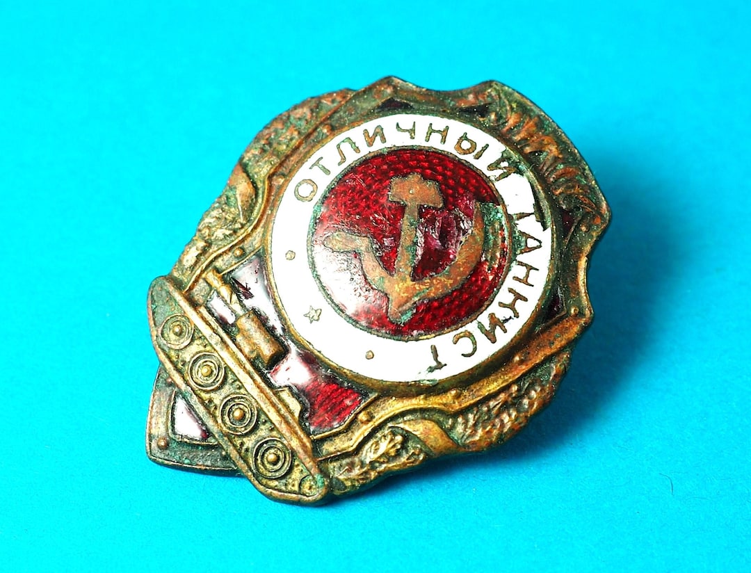 USSR Military Badge Excellent Tanker Enamel Old Original/excellent ...