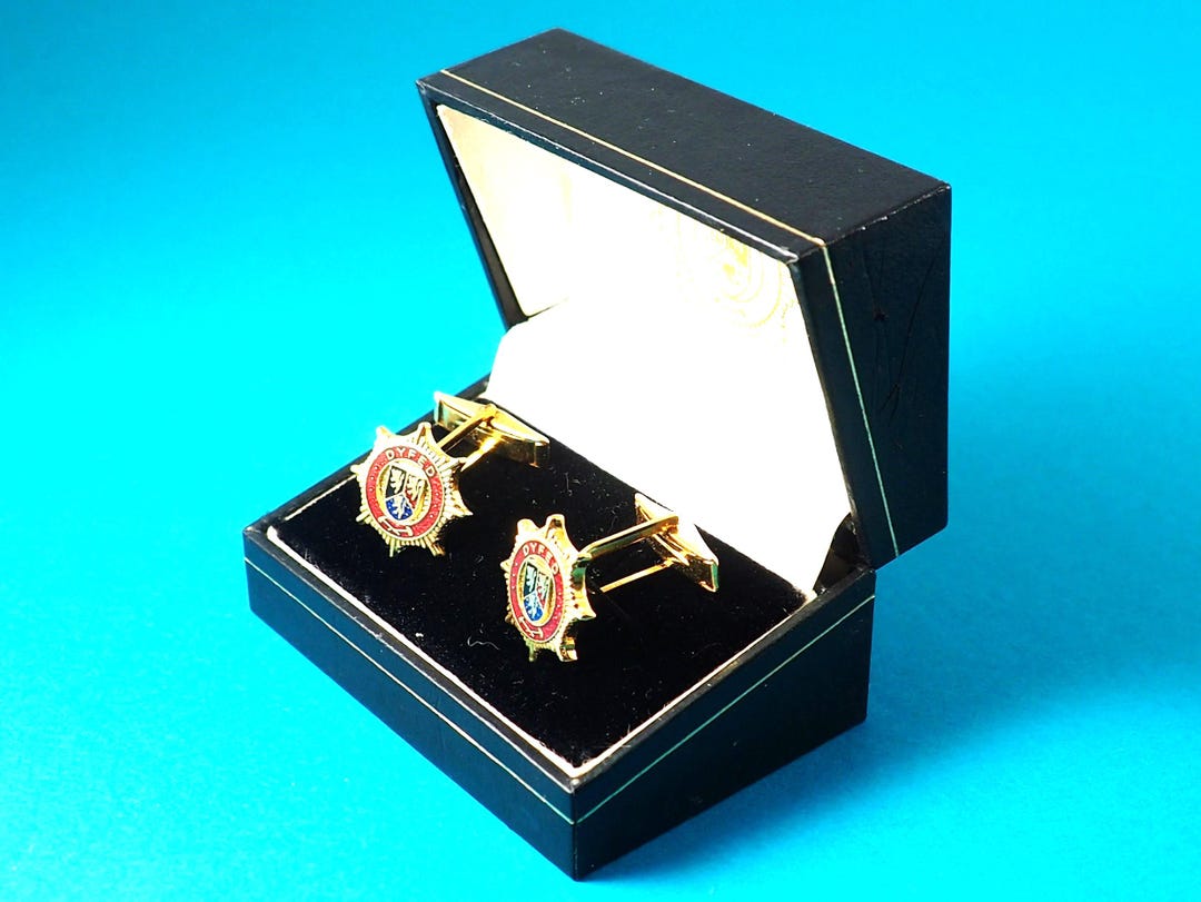 Vintage Gold Plated Fire Brigade Cufflinks: Enamel Firefighter Gift - Etsy